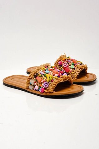 Free People Shipwreck Surf Sandals | Beaded Raffia Slides – Endless Waves